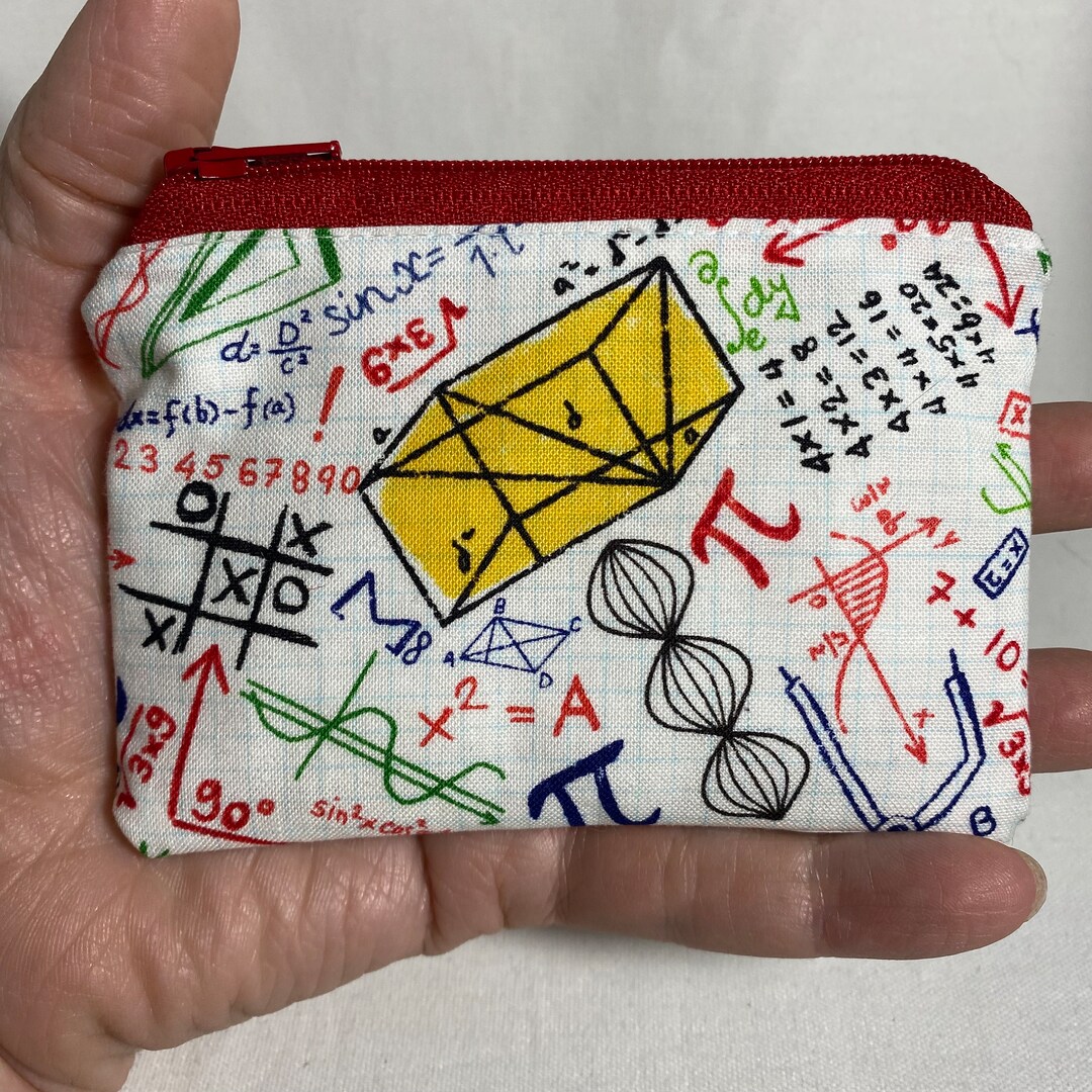 Math Zipper Pouch, Mathematical Symbols Coin Purse, Graph Paper Doddles ...