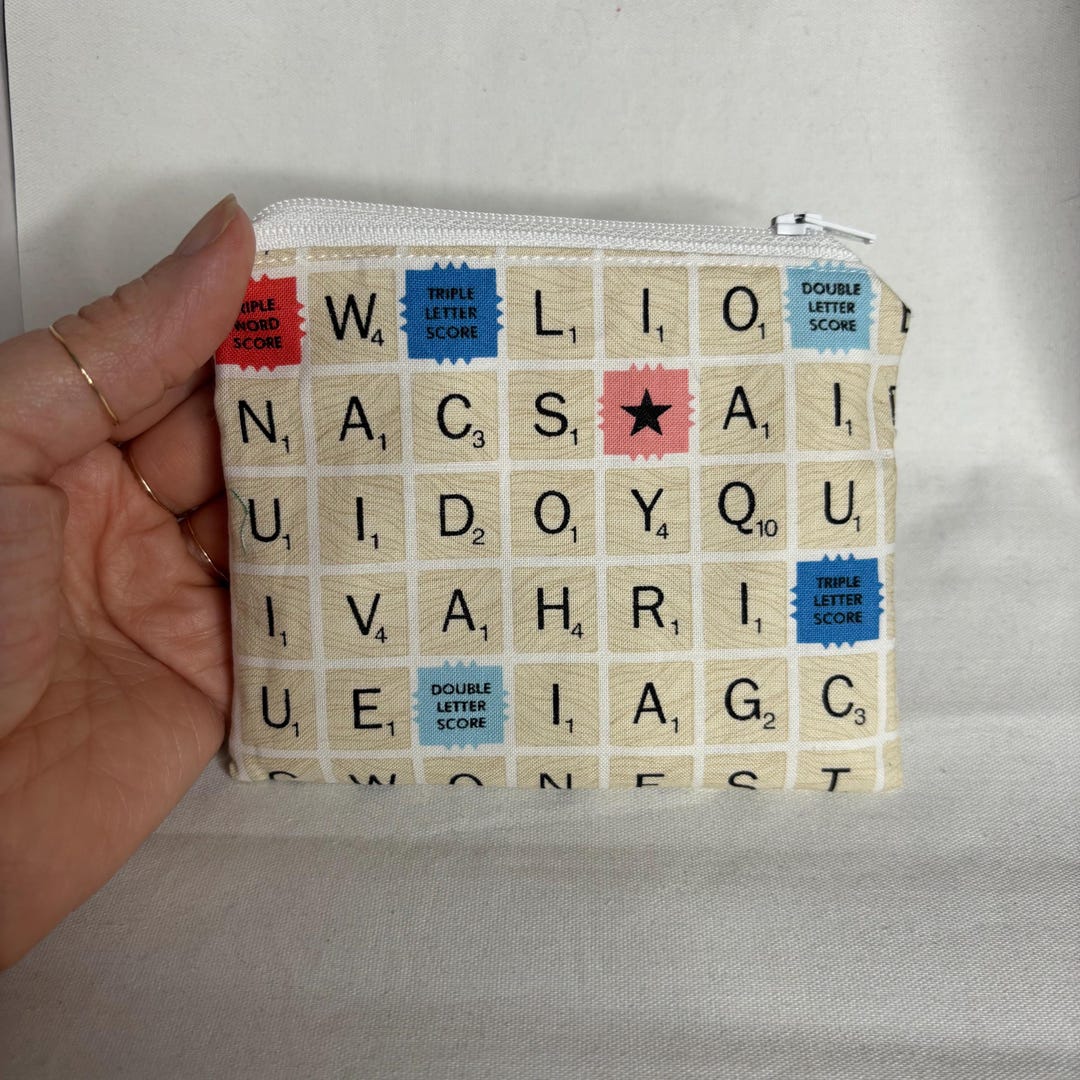 Scrabble Zipper Pouch, Scrabble Board Coin Purse, Scrabble Letters Bag ...