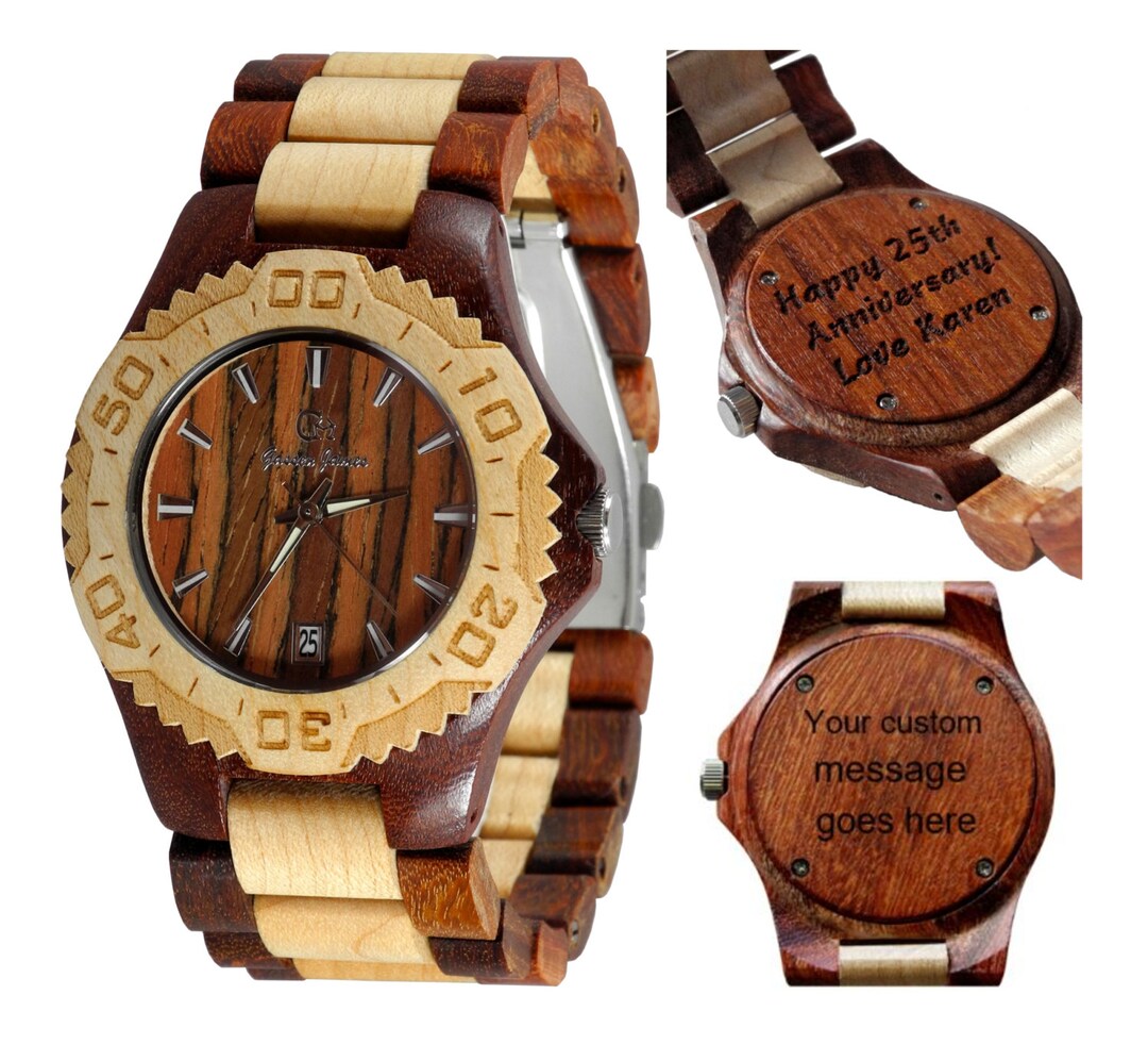 Wooden Watch With Free Custom Engraving Somiedo - Etsy