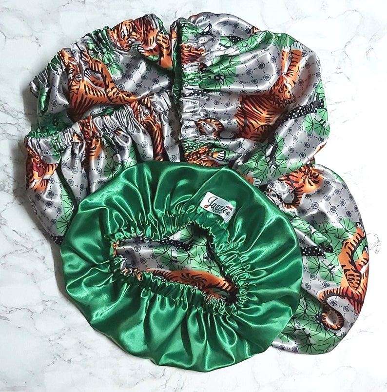 Luxury Printed Double Silk Satin Bonnet: Reversible Sleep Cap - Etsy