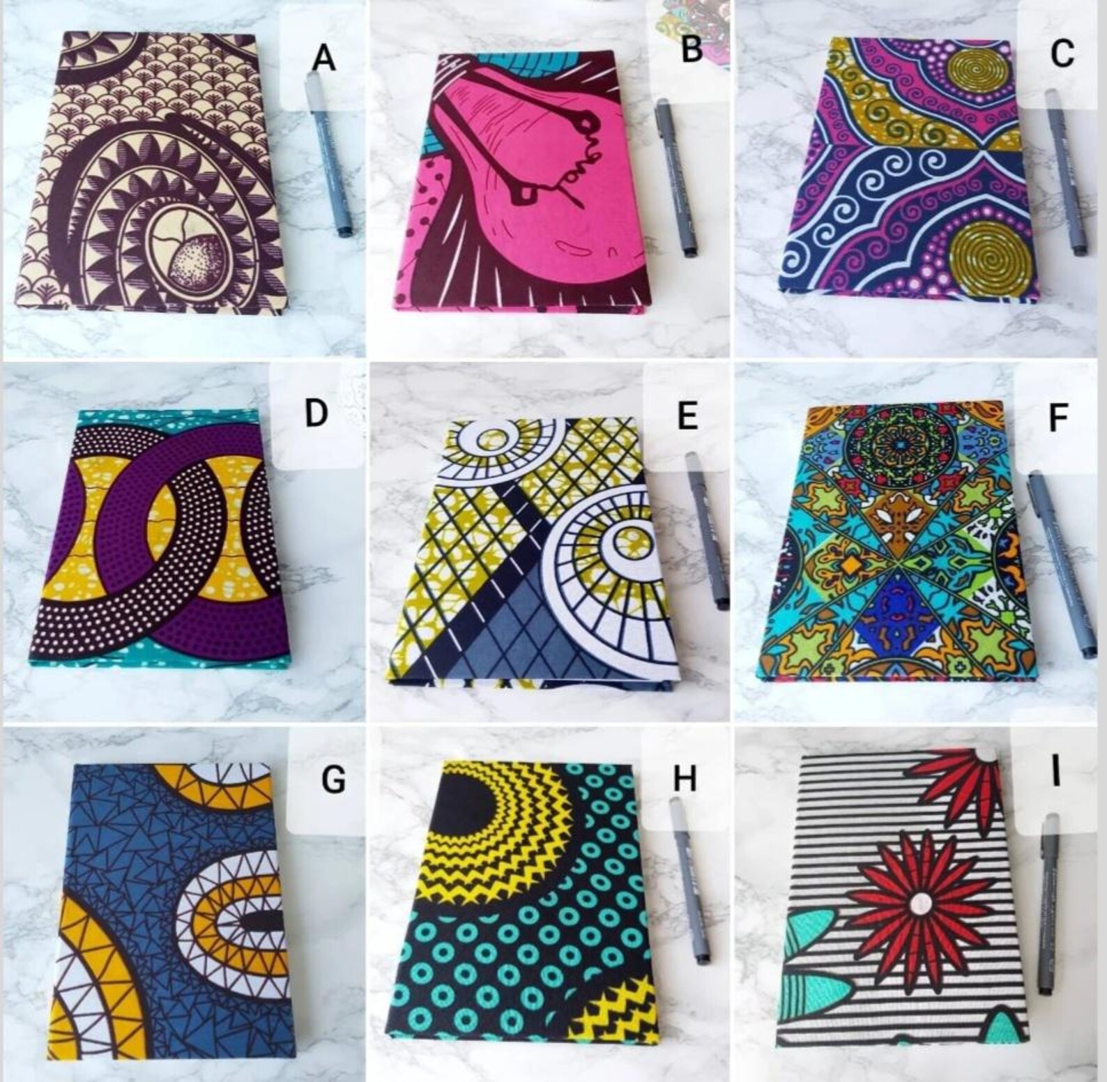 A5 African Print, Ankara Print, Printed Notebooks, Stationary, Jotter ...