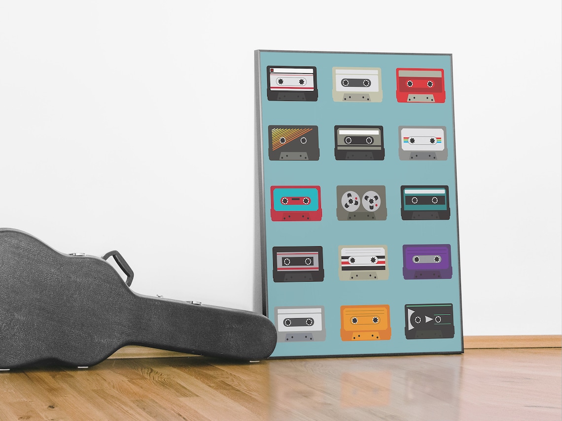 Mix Tapes Art Print Cassette Tape Mixtape Tape Player DJ Retro ...