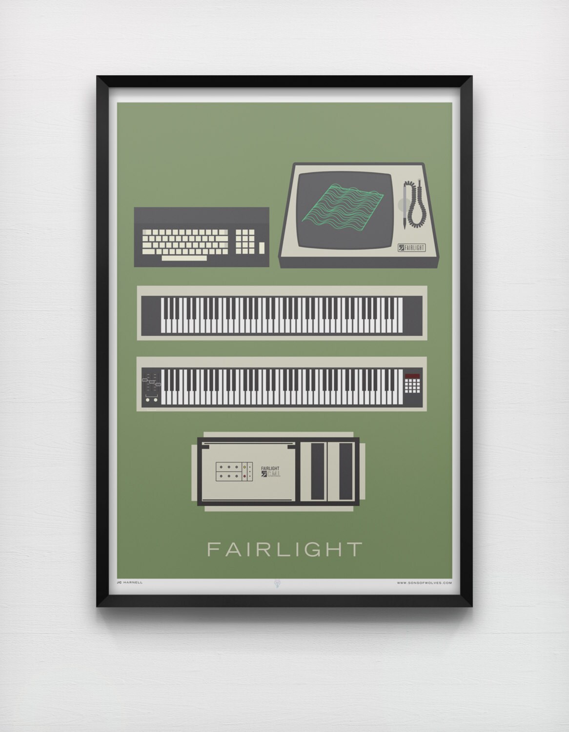 Fairlight Retro Sampler Art Print Synth Poster Synthesizer Analog ...