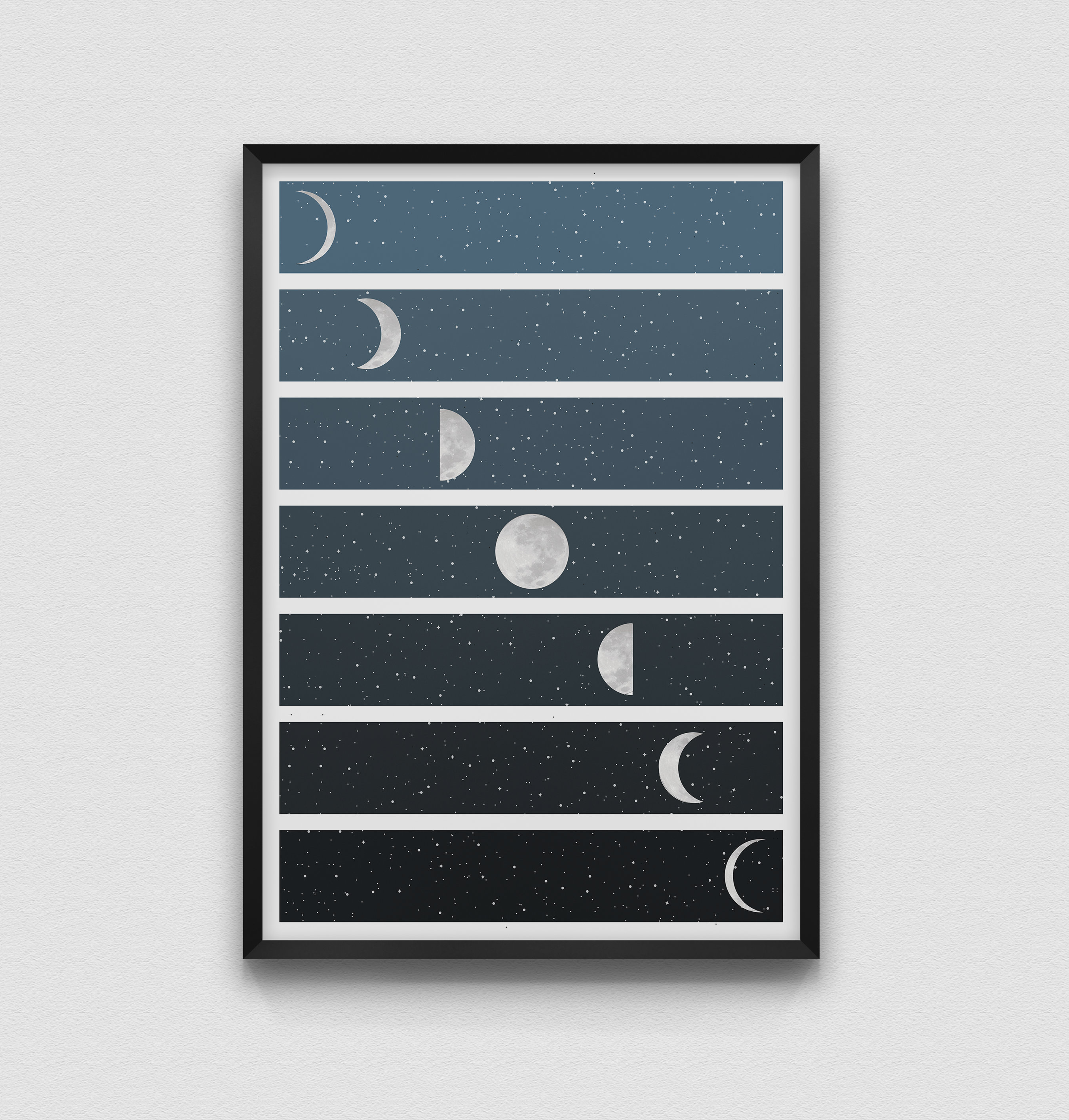 Moon Phases Art Print | Galaxy Poster | Planet | Space Art | Solar ...