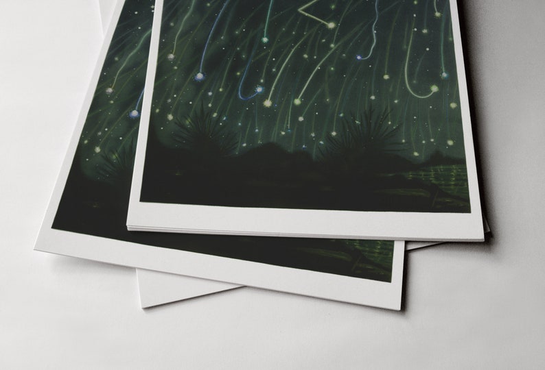 Meteor Shower Vintage Illustration Art Print Living Room | Etsy