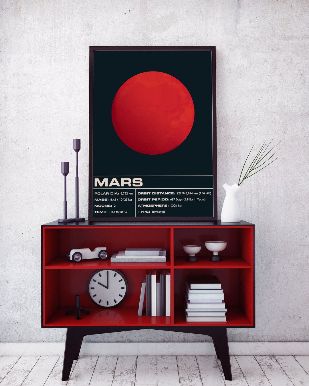 Mars Art Print | Space Poster | Galaxy Art | Planets Print | Celestial ...