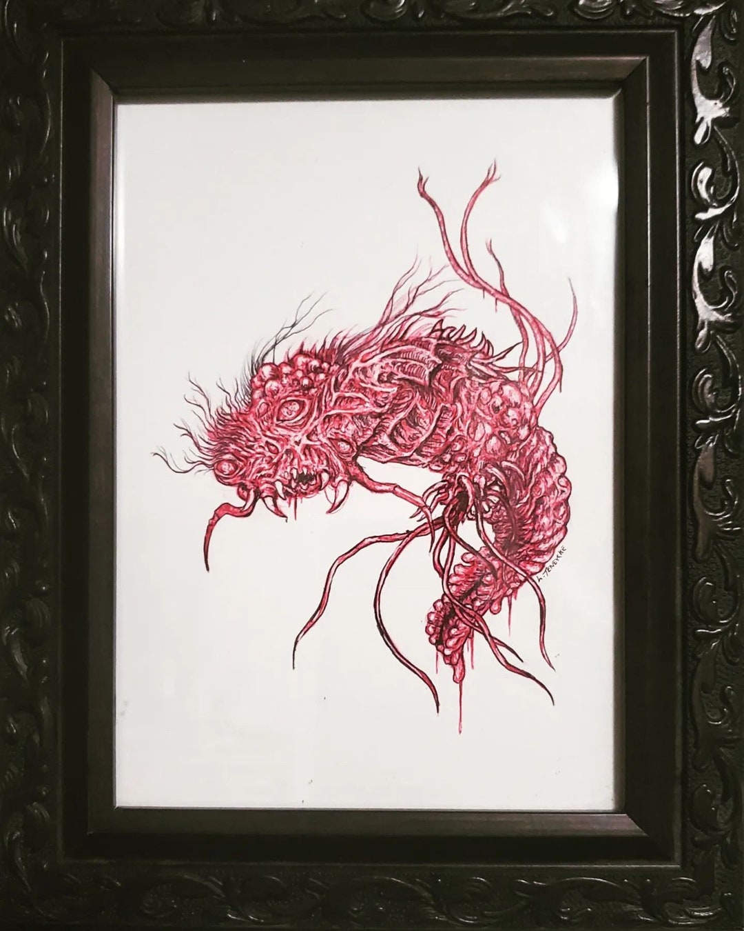 Polyp Monster Original Dark Illustration Drawing Pen Ballpoint Sketchbook Gothic Macabre ...