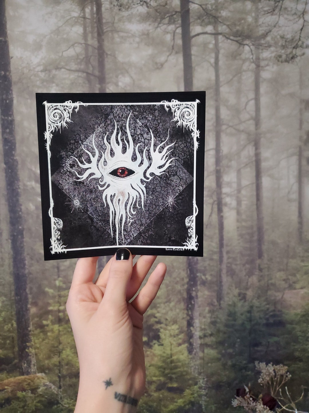 Evil Eye Print Dark Art 6x6 Surreal Abstract Tribal Third Eye Poster ...