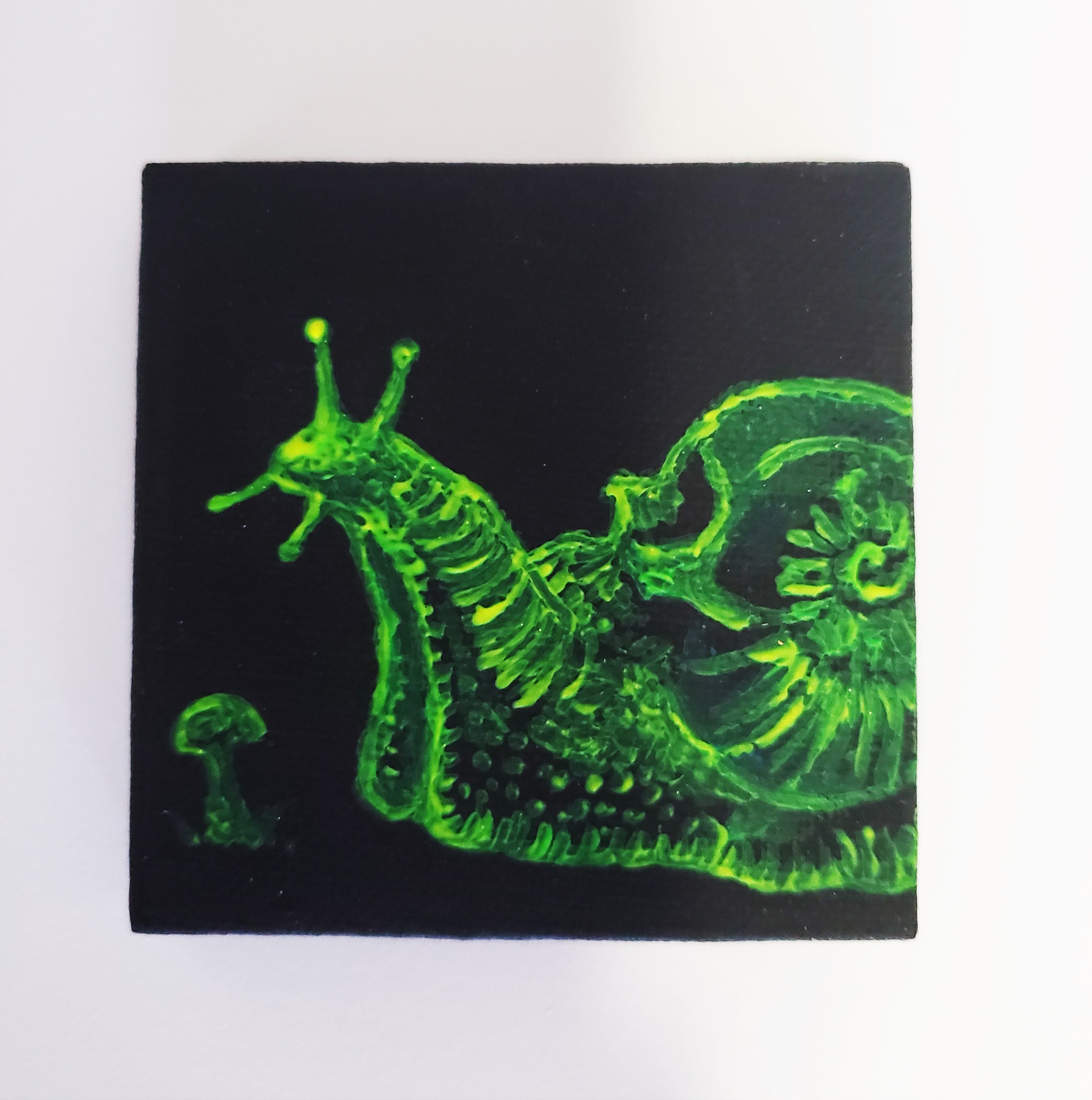 Blacklight Art UV Snail Death Skull Glow in the Dark Magnet Miniature ...