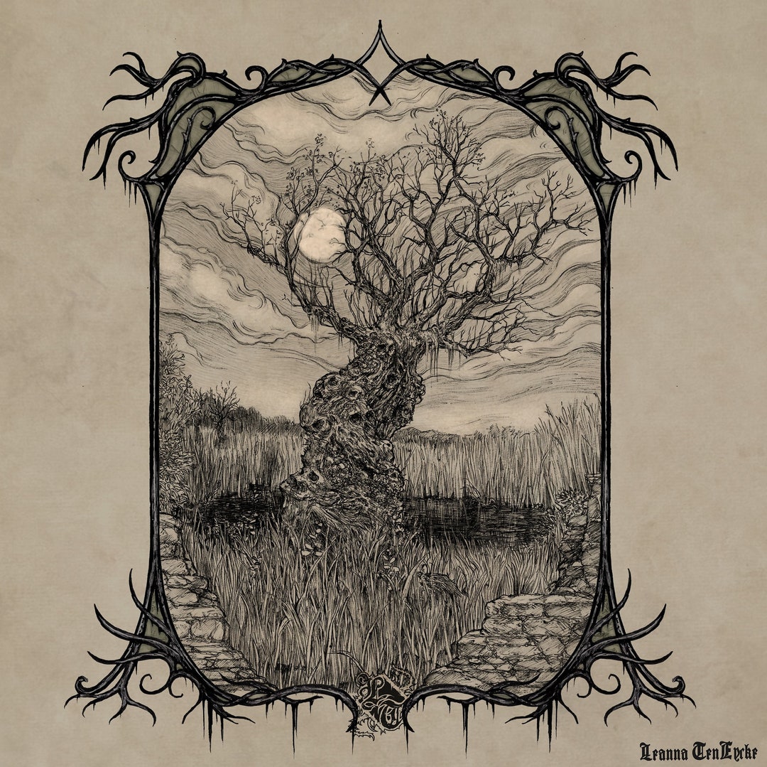 Haunted Soul Tree Dark Art Print Death 8x8 Drawing Poster Blackwater ...