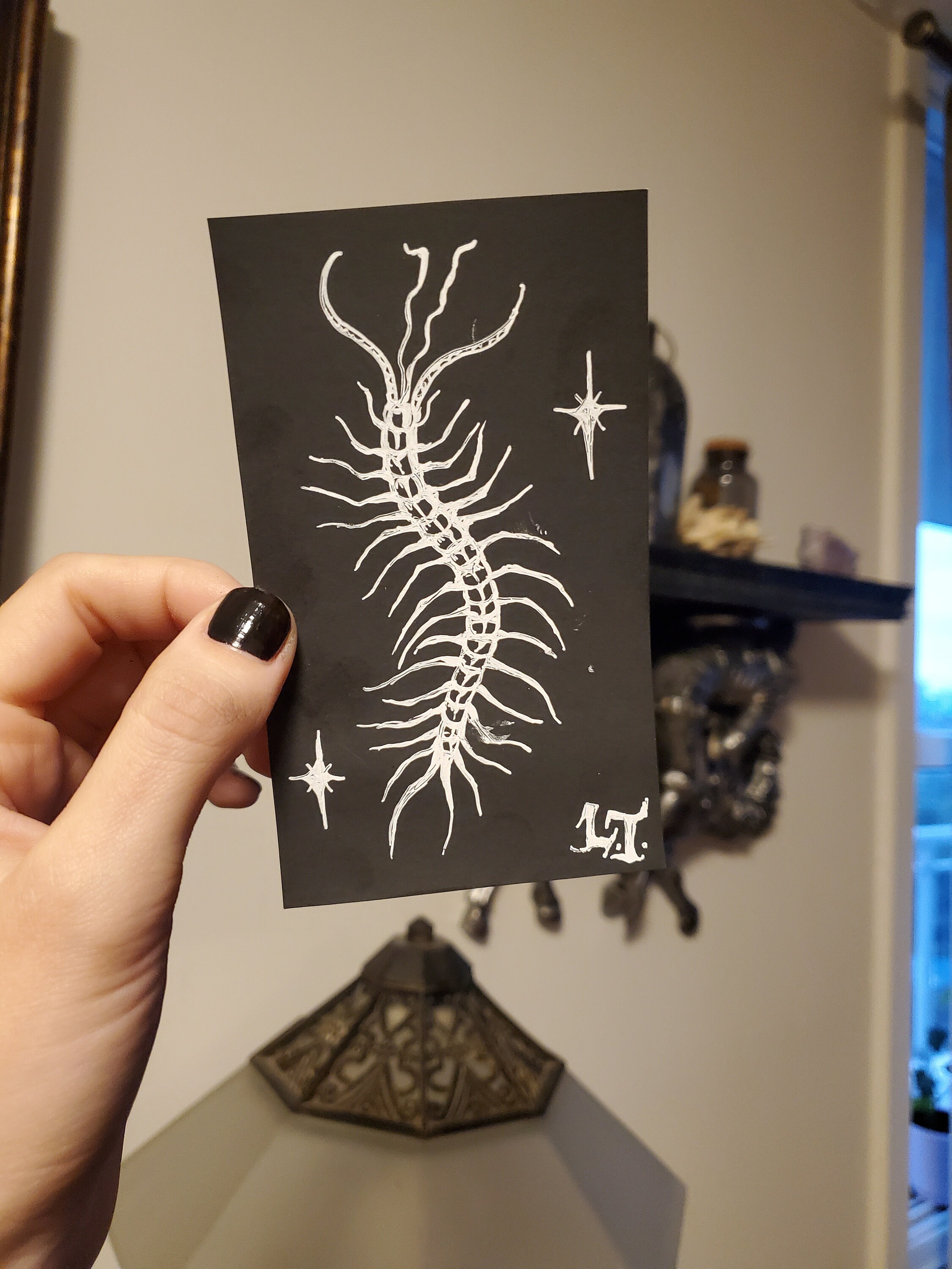Centipede Drawing Original Art Creepy Goth Inktober Halloween Sketch - Etsy