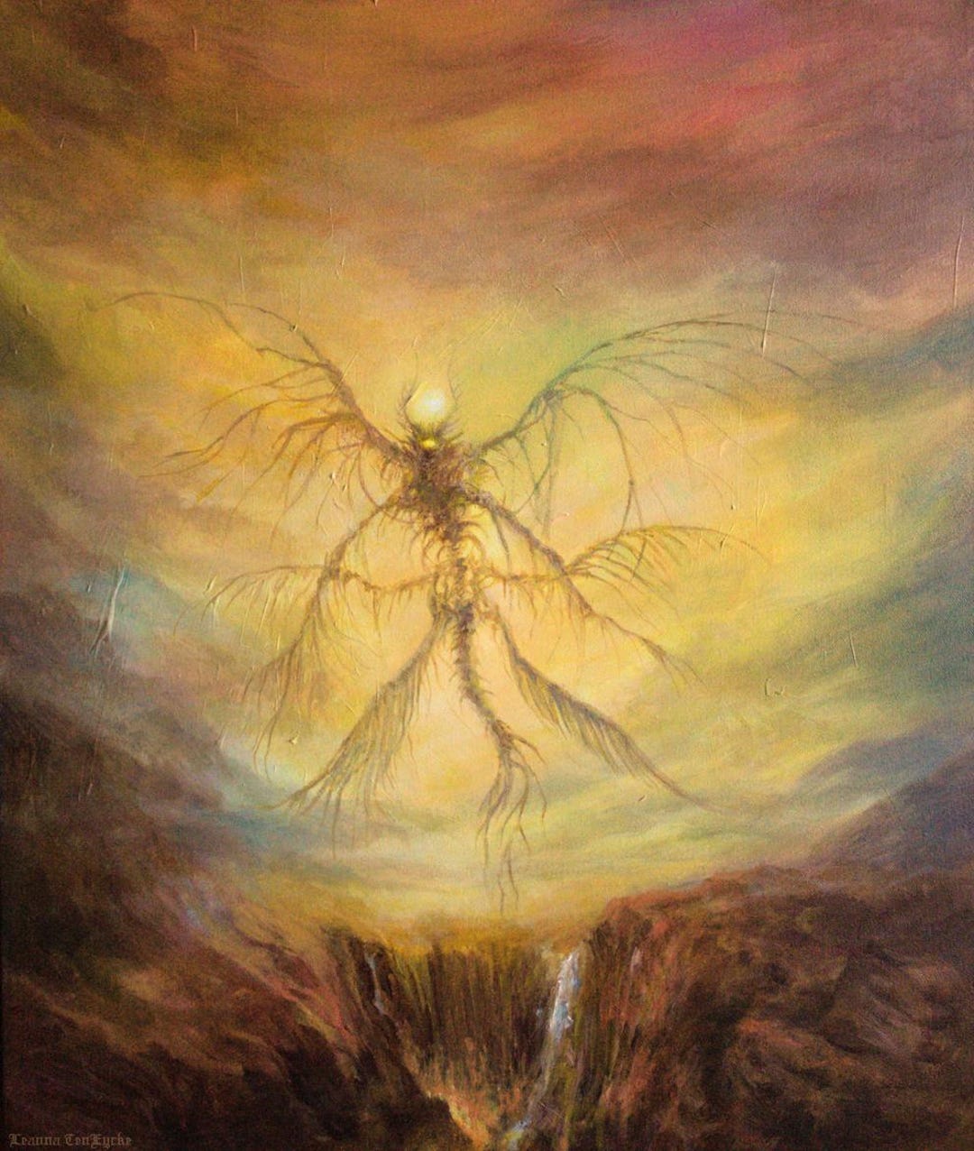 Surreal Angel Demon Acrylic Painting on Canvas Dark Art Monster ...