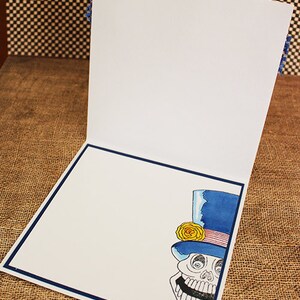 Skull and Top Hat Handmade Greeting Card - Etsy