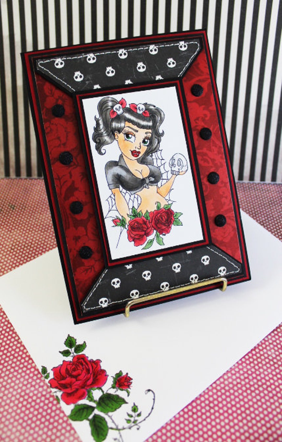 Sexy Vampire Pinup Handmade Greeting Card, Vampire Handmade Card ...