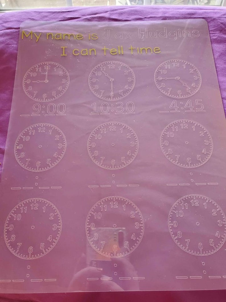 Tracing Mat TIME SVG Homeschool Cutting File DIY - Etsy