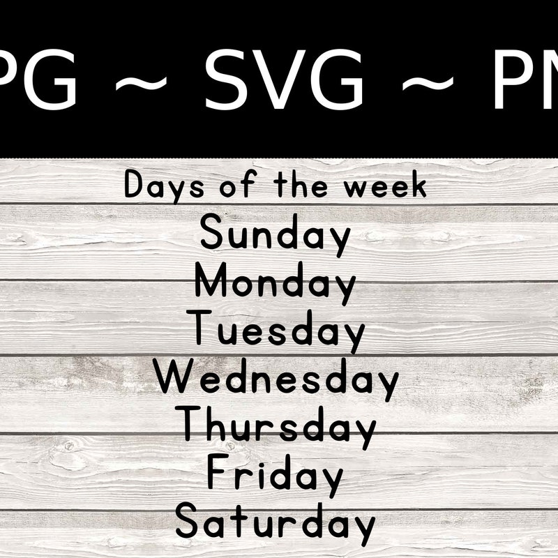 Days of Week Svg - Etsy