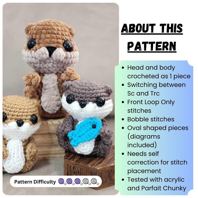 Sitting Otter Crochet Pattern – Mix & Match Plush Toy PDF - Etsy