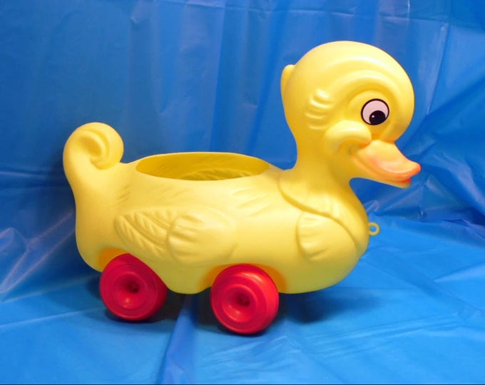 Vintage 1960's Hard Plastic Easter Pull Toy Duck - 1960's Hard Plastic ...