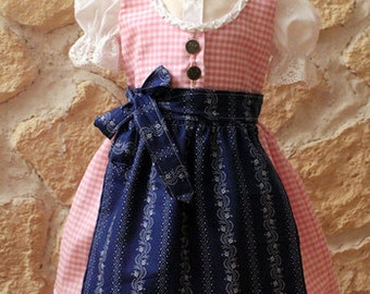 Babys First Dirndl, Baby Dirndl, Light Blue Checkered Christening Robe ...