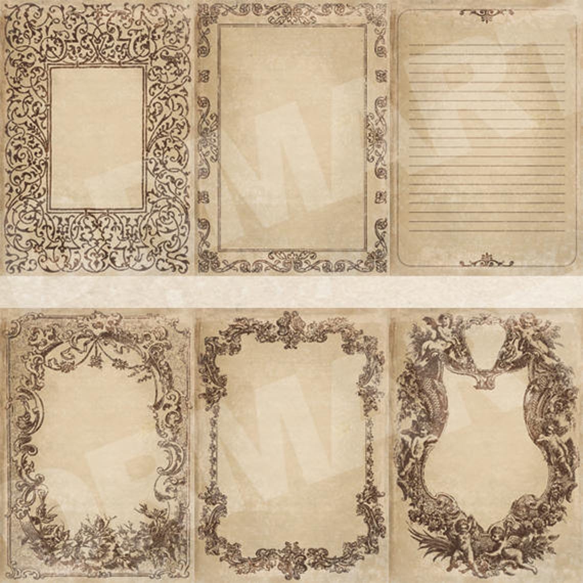 Vintage Victorian Digital Papers Printable Set, Antique Sheets for ...