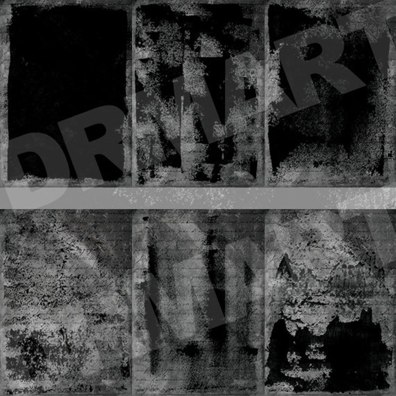 Grunge Inked Digital Paper Set Dark Printable Pages for - Etsy