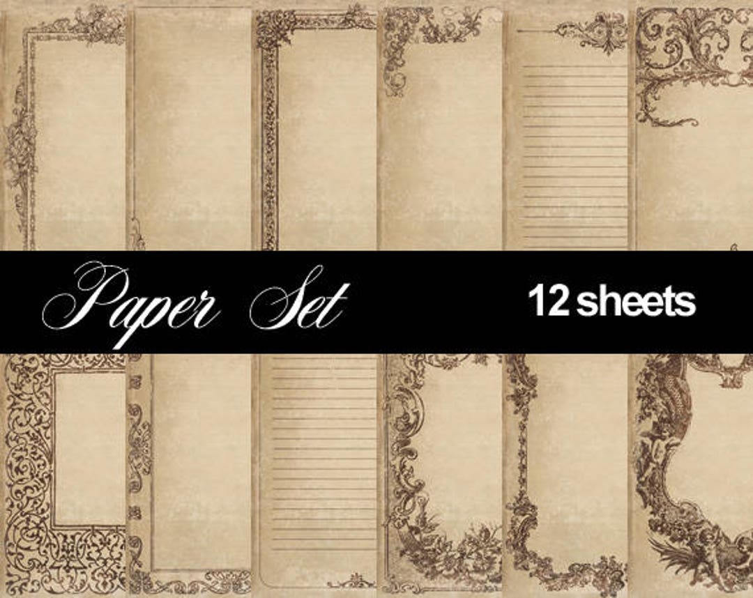 Vintage Victorian Digital Papers Printable Set, Antique Sheets for ...