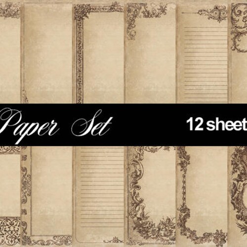 Vintage Victorian Digital Papers Printable Set Antique Sheets | Etsy
