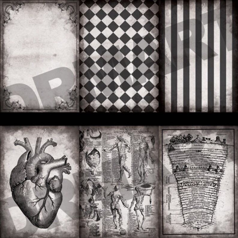 Creepy Digital Papers Horror Macabre Halloween Printable Set - Etsy Canada