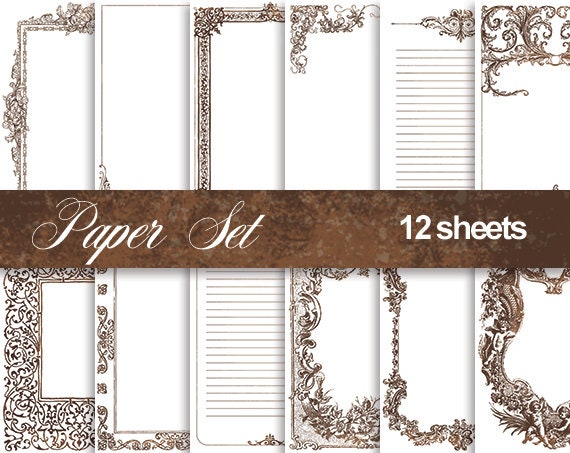 Antique Frames Printable Set Digital Decoration for Paper | Etsy