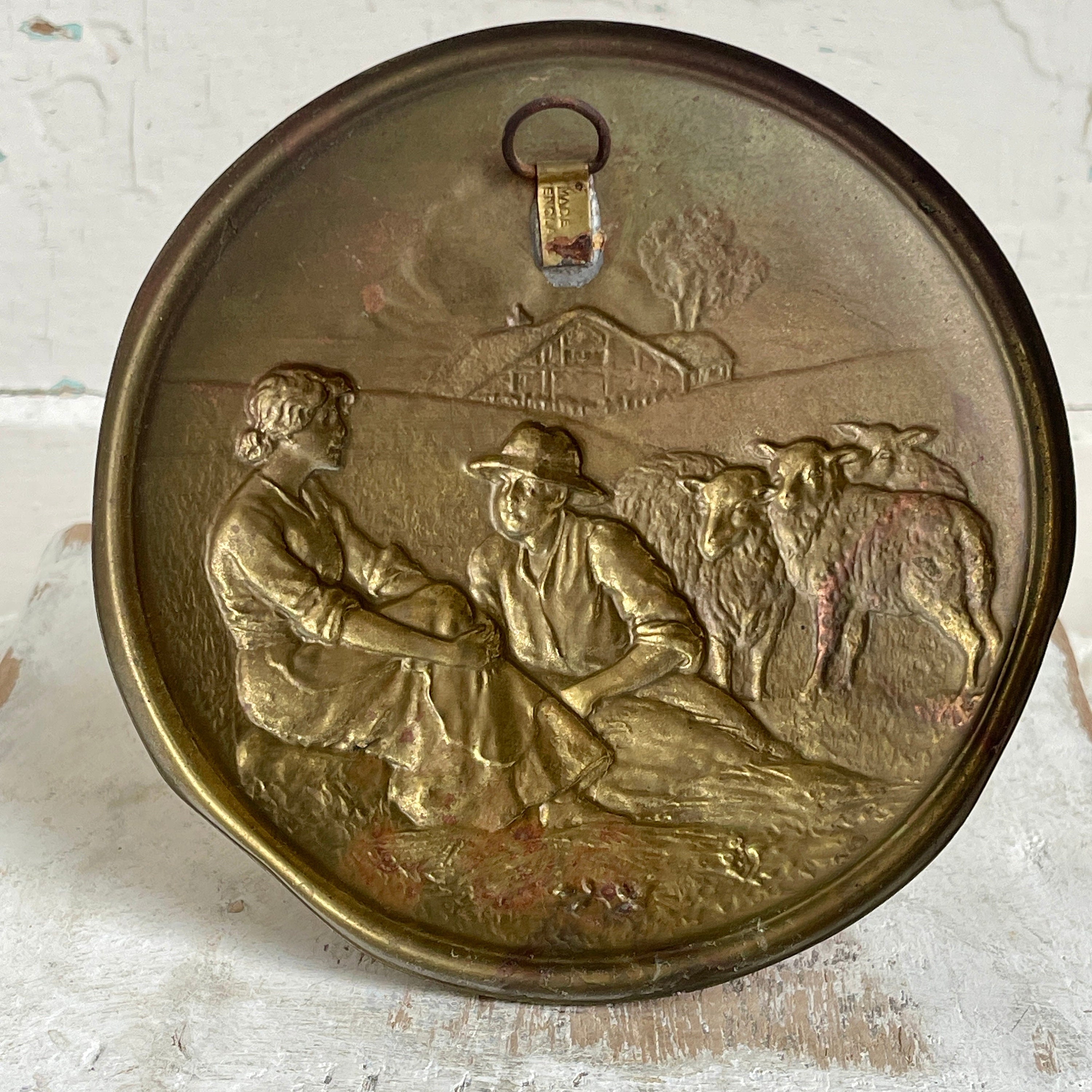 Vintage Brass English Wall Plate - Etsy