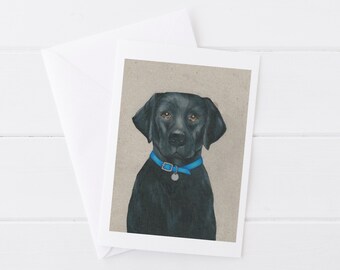 Black Lab Note Card - Etsy