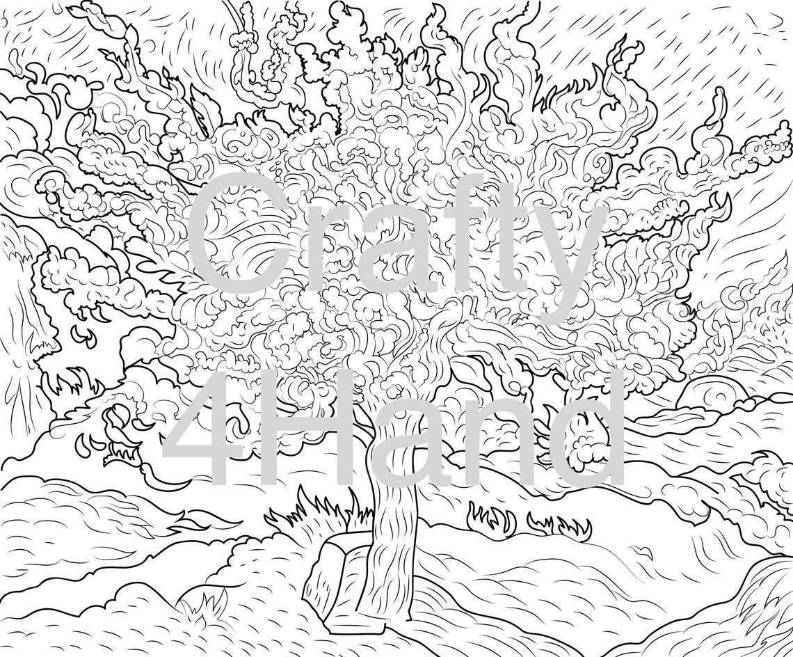 4 Van Gogh Coloring Pages - Etsy