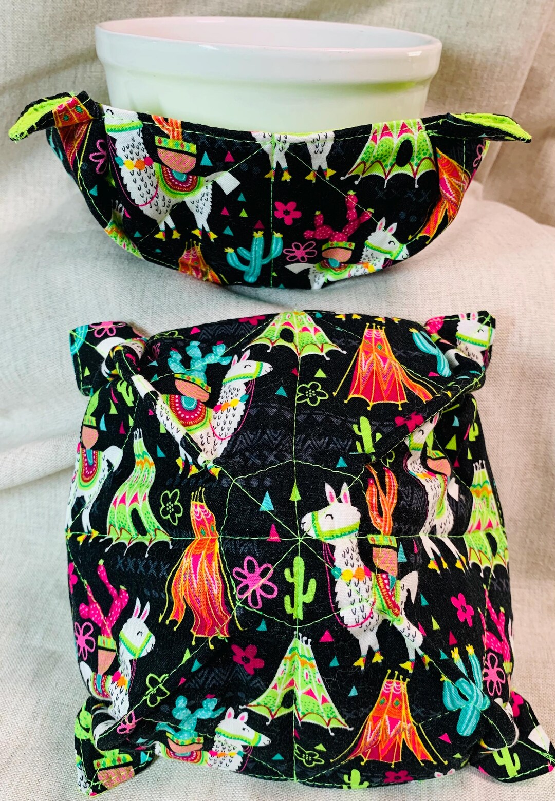 Llamas and Cactus Food Bowl Cozy/ Microwavable - Etsy