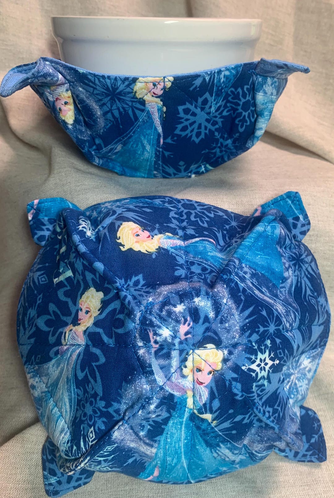 Elsa Frozen Print Fabric Food Bowl Cozy/ Microwave - Etsy