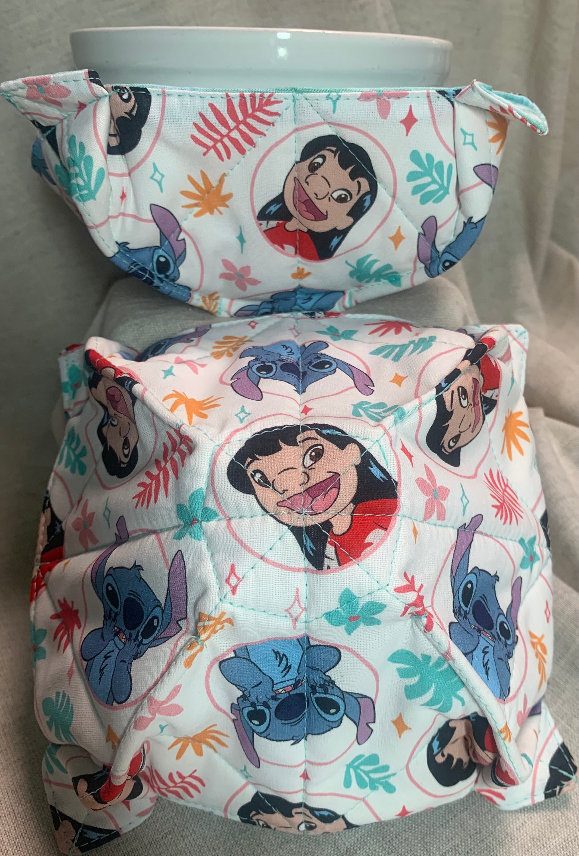Lilo & Stitch Badges on the Ocean/ Microwave Bowl Cozy - Etsy