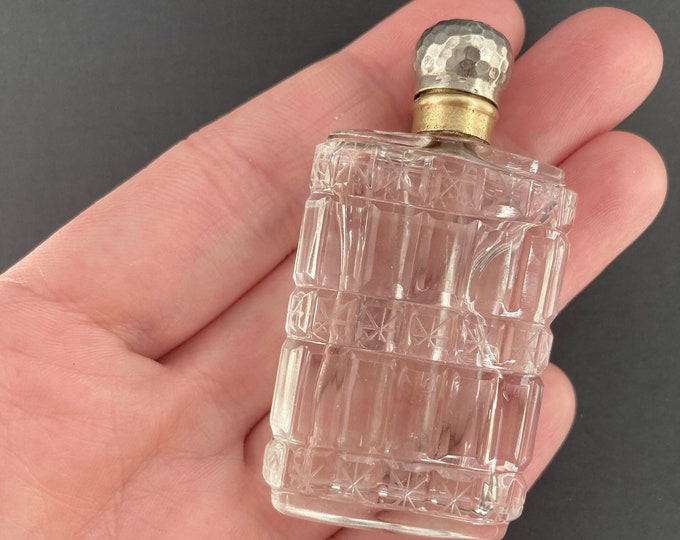 Miniature Perfume Bottle, Tiny Scent Glass Flask, Cut Crystal Glass ...