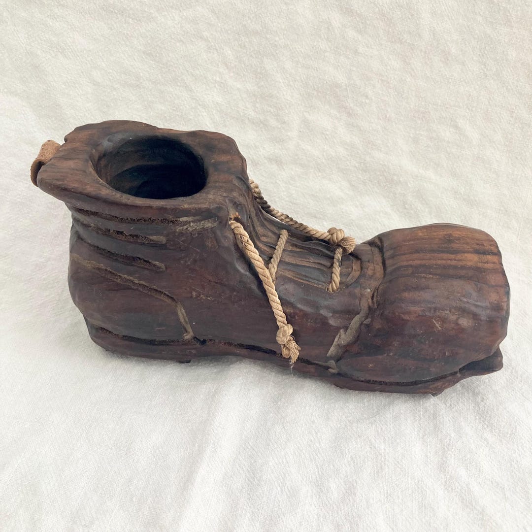 Carved Wooden Boot, Alps Souvenir Black Forest Style Wood Carving - Etsy