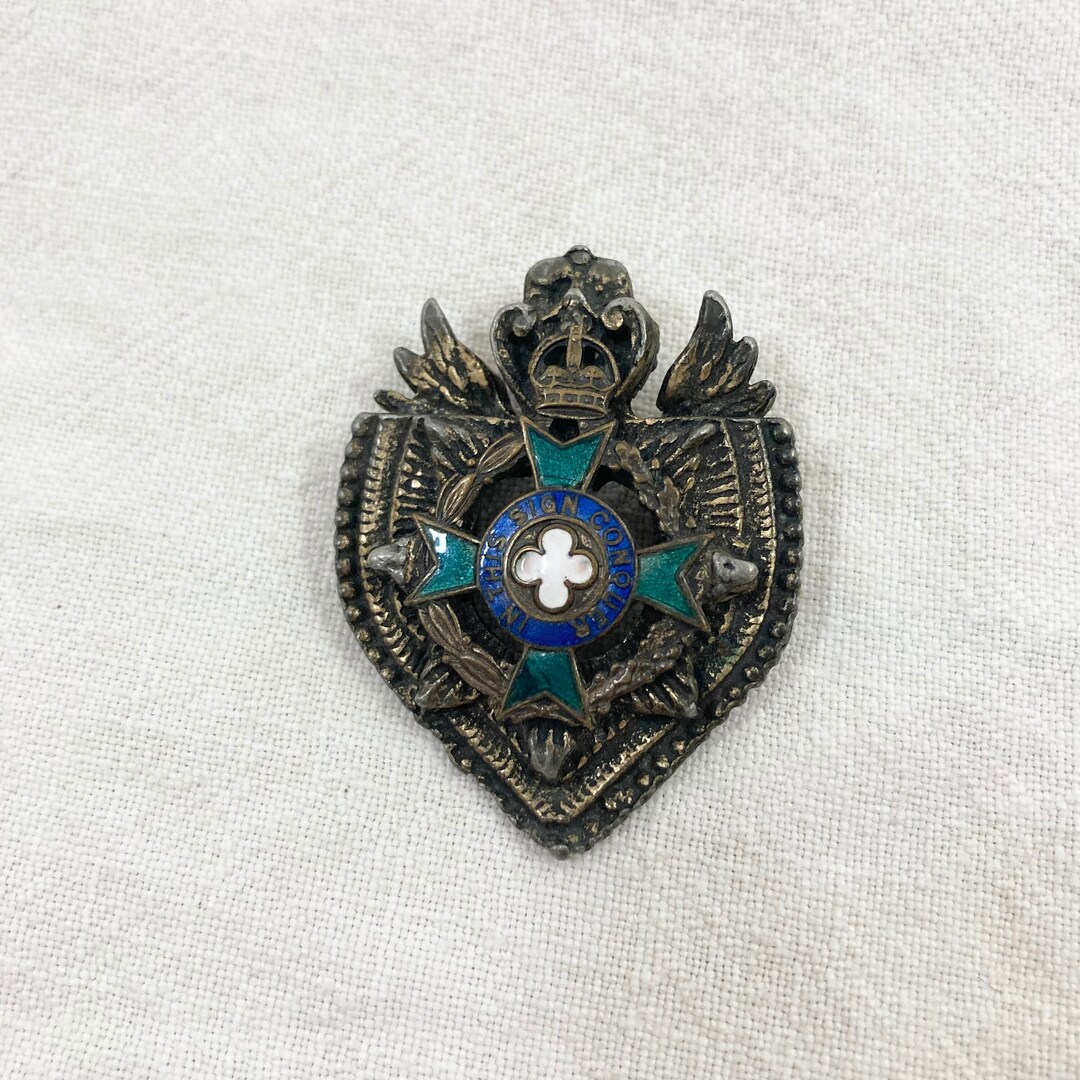 Vintage British Enamel Maltese Cross Pendant Pin Brooch in This Sign ...