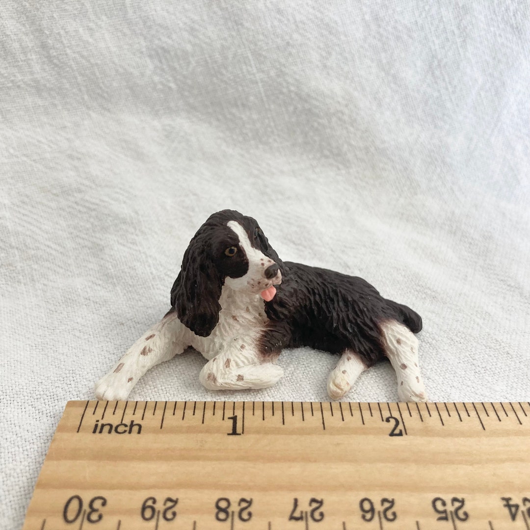 1:12 Scale Dollhouse Springer Spaniel, Miniature Brown and White Pet ...