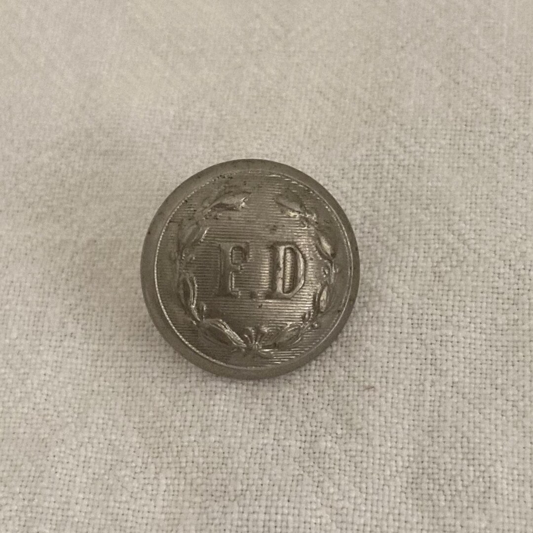 Vintage Fire Department Metal Button F.D. Ridabock NY Firefighter ...