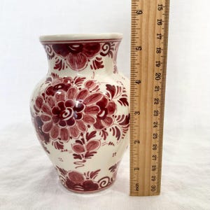 Regina Gouda Delft Vase, Dark Red, Handpainted Rood Pottery, 5.5" Tall ...