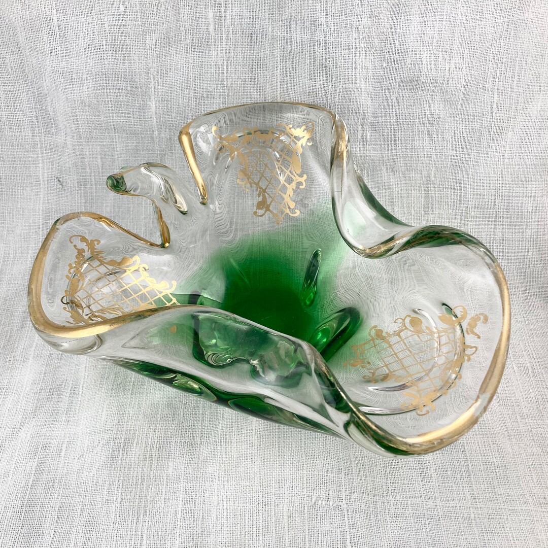 Clover Shaped Murano Style Glass Dish - Etsy