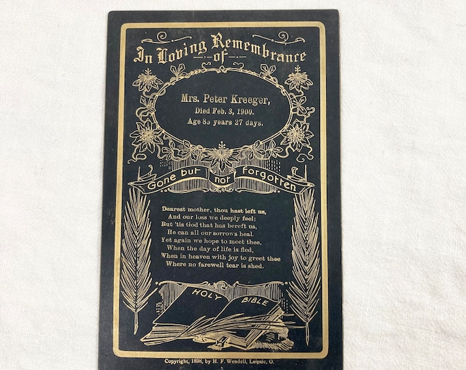 Antique Mourning Card, Victorian Funeral Cabinet Card - Etsy Canada
