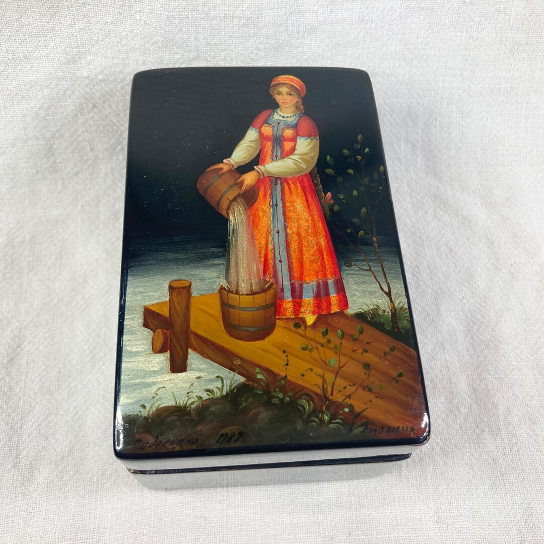 AS IS Fedoskino Russian Lacquer Box Hand Painted - Etsy
