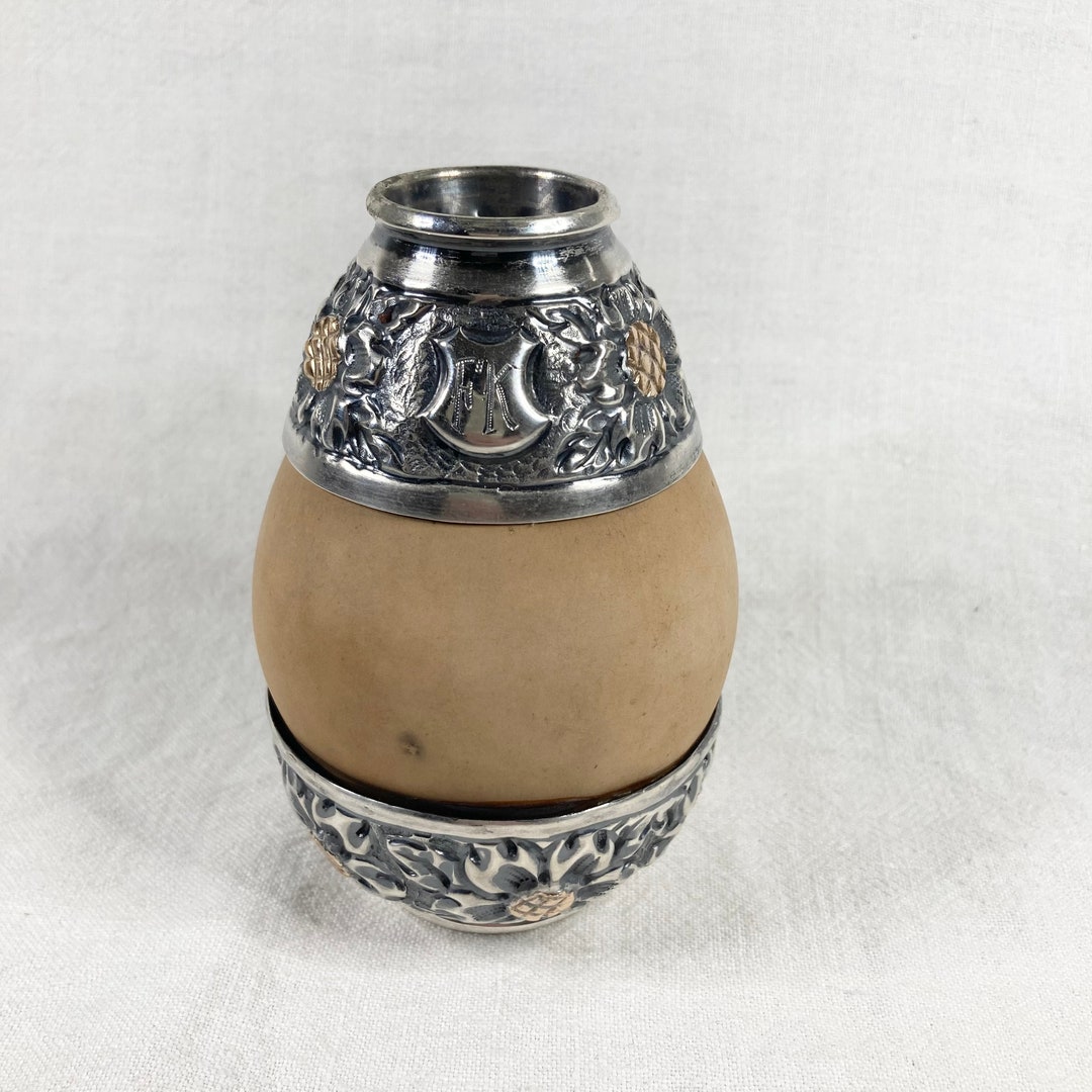 900 Silver Yerba Mate Cup, Argentina - Etsy