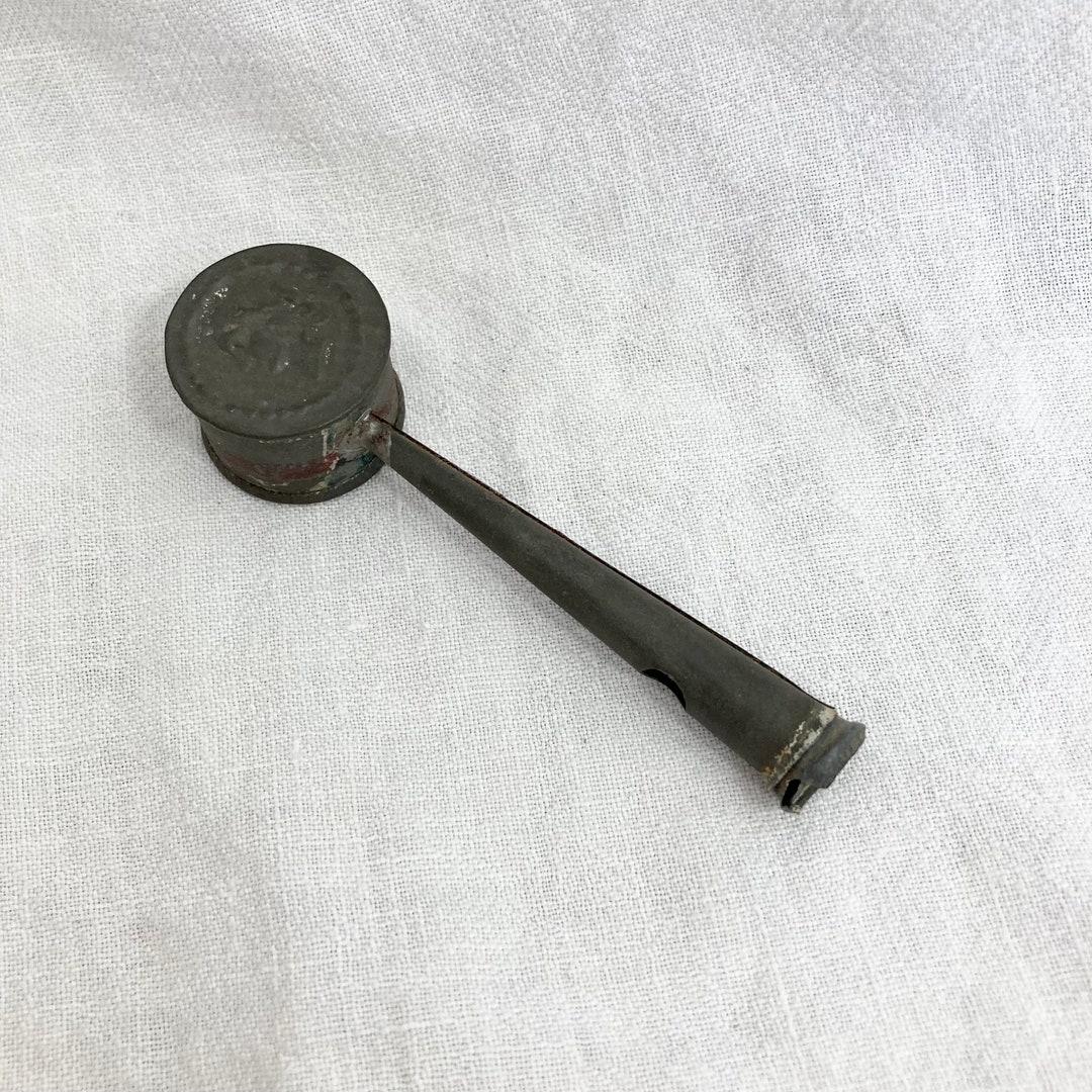 Antique Tin Baby Rattle With Whistle, Embossed Metal Collectible - Etsy