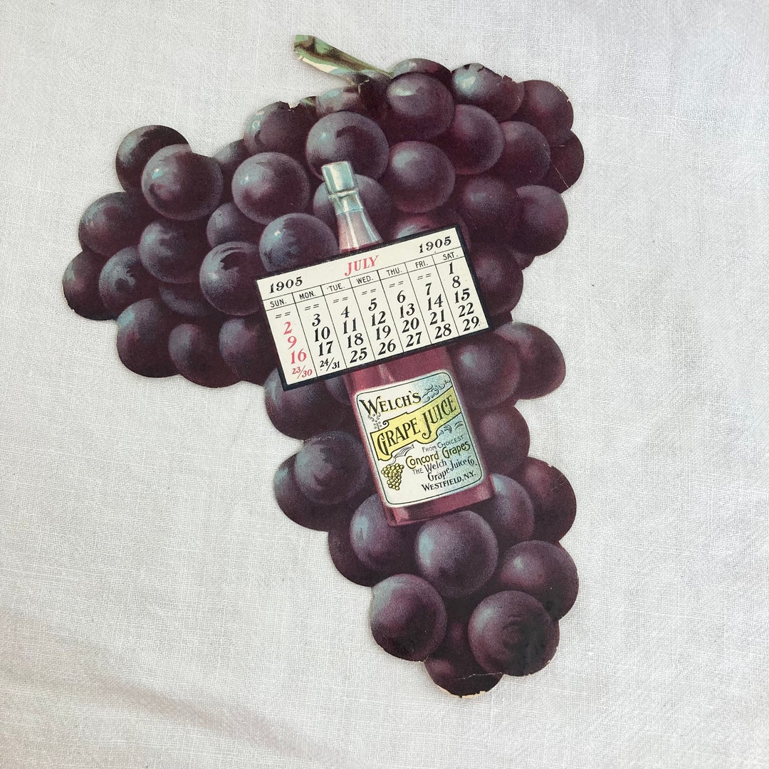 1905 Welch's Grape Advertising Calendar, Rare Die-cut Ephemera - Etsy