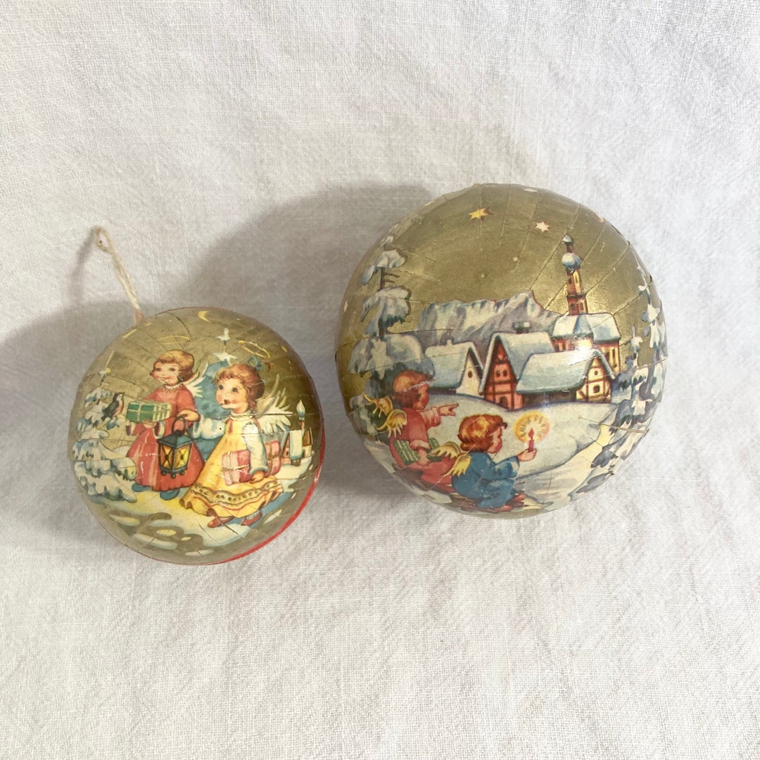 2 Vintage Paper Mache Candy Ornaments, West Germany - Etsy