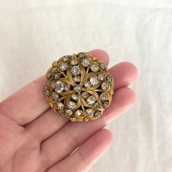 Huge Hat Pin, 12" Antique Rhinestone Millinery - Gem