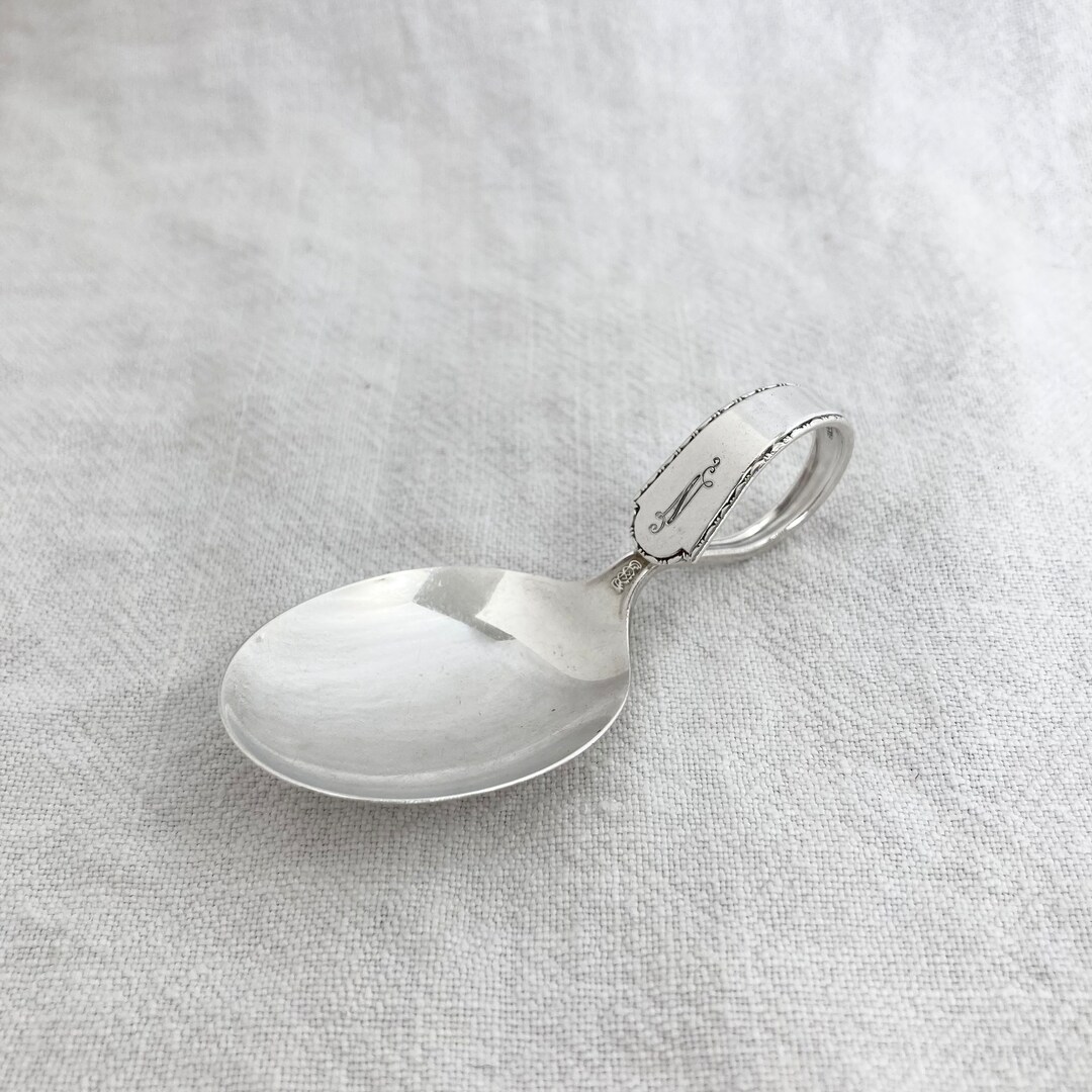 Sterling Silver Child's Bent Handle Spoon, Toddler Junior Cutlery ...